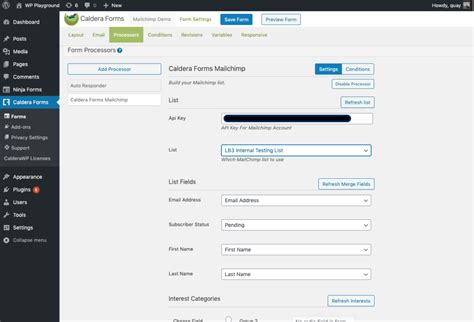 Mailchimp WordPress Form Builder Caldera Forms