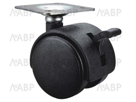 Купить Опора колесная поворотная с фланецем и стопором D50мм черная ...