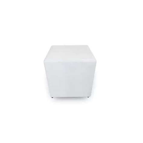 Puff Quadrado Pequeno Branco Cialoc