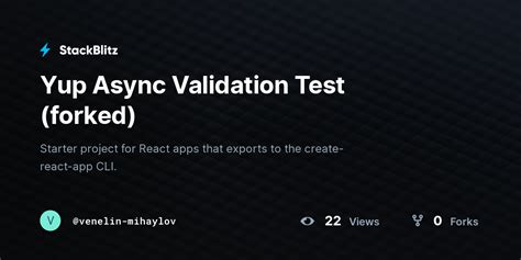 Yup Async Validation Test Forked Stackblitz