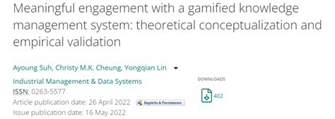 research publication imds “meaningful engagement with a gamified