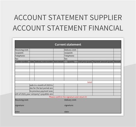 Free Statement Of Account Templates For Google Sheets And Microsoft Excel Slidesdocs