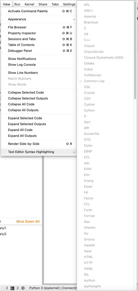 On A Notebook No Option Selectable In Long Text Editor Syntax