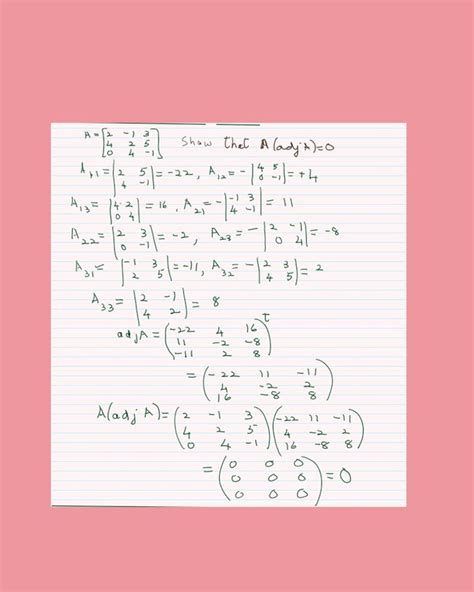How To Find Adjoint Of A Matrix Matrices Math Matrix Mathematics