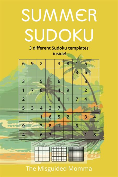 Summer Sudoku Summer Themed Sudoku Puzzles In 3 Different Templates Momma The Misguided