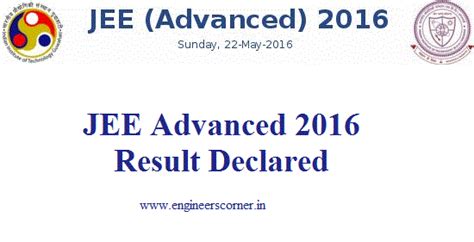 IIT JEE Advanced Result Declared At Jeeadv Ac In Engineers Corner