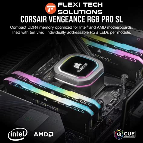 Corsair Vengeance Rgb Pro Sl Ddr4 Black And White 64gb 3600mhz Ram Flexi Tech