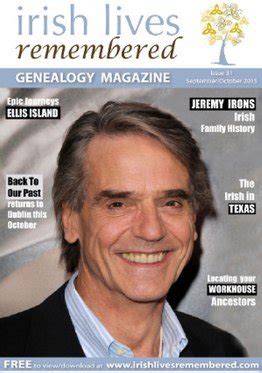 Irish Lives Remembered Jeremy Irons Issue 31 September October 2015 Pdf
