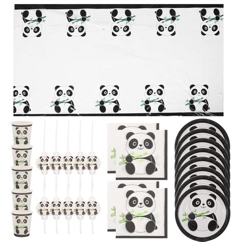 Goohochy Panda Themed Birthday Party Supplies Set Assorted Color 51pcs