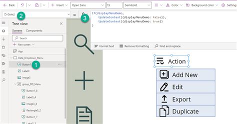 create dropdown menus in canvas apps lowcodego