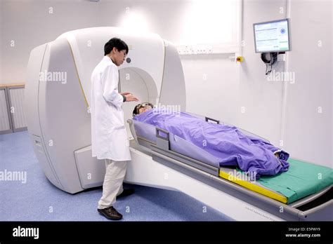 Treatment Of A Meningioma Benign Brain Tumor With A Gamma Knife Stock