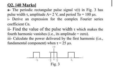 Q2 [40 Marks] A The Periodic Rectangular Pulse