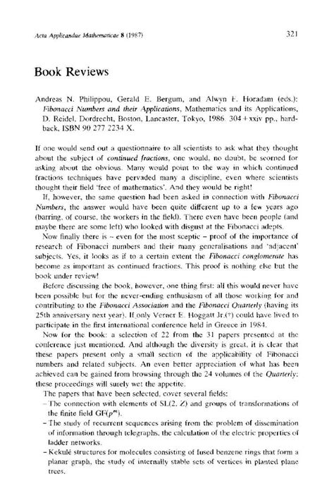 Pdf Fibonacci Numbers And Their Applications Dokumentips