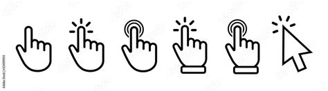 Vector Hand Cursors Icons Click Set Stock Vector Adobe Stock
