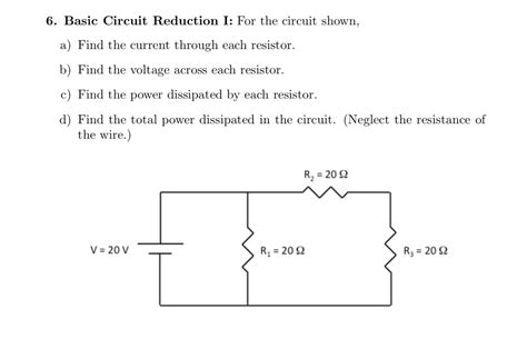 Solved Basic Circuit Reduction I For The Circuit Shown Chegg