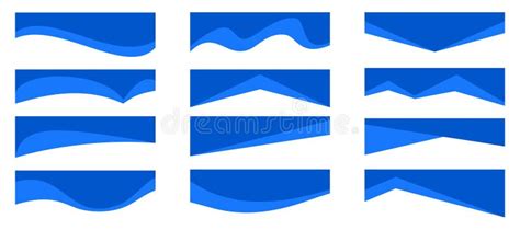 Header Shape Background For Website Design Vector Blue Border For Banner Stock Vector