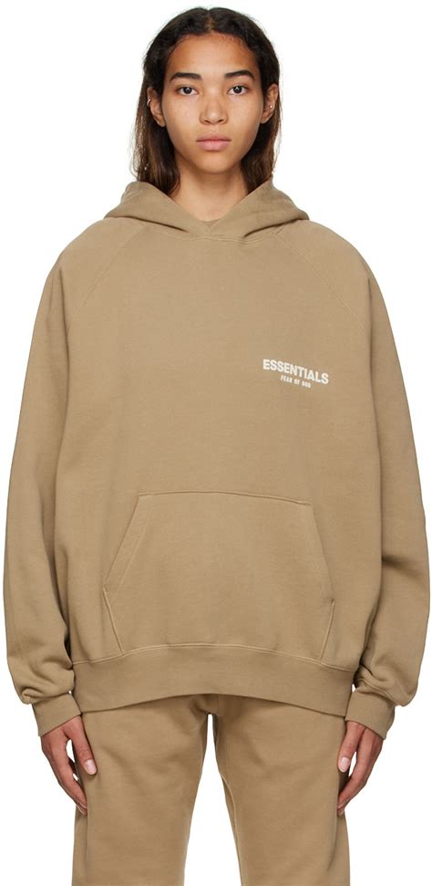 Essentials Tan Cotton Hoodie Essentials