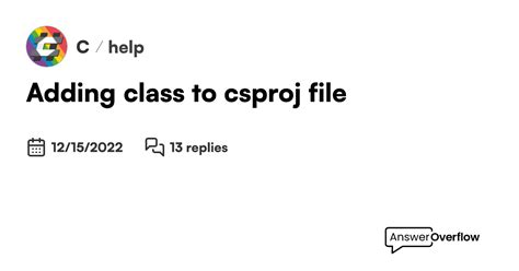 Adding Class To Csproj File C
