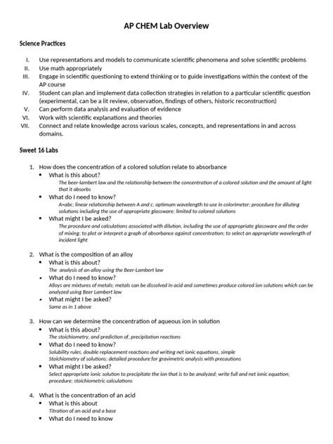 Ap Lab Summary Pdf Reaction Rate Buffer Solution