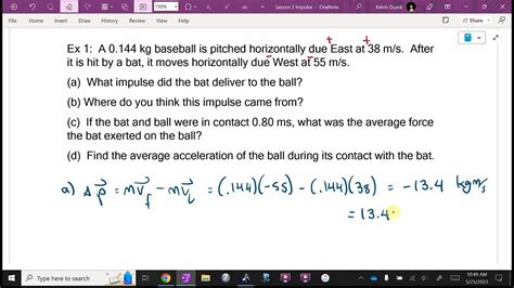 Physics 11 U6l2 Impulse Youtube