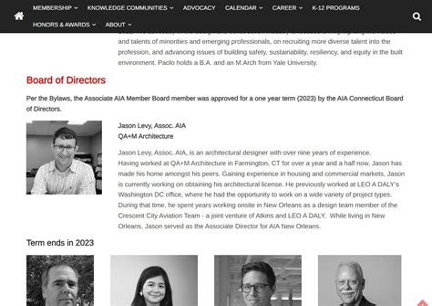 Jason Levy Assoc Aia As Associate Director To The Aia Connecticut Board Of Directors Qam
