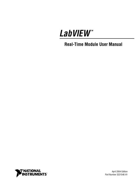 Labview Real Time Module User Manual Pdf Operating System Application Software