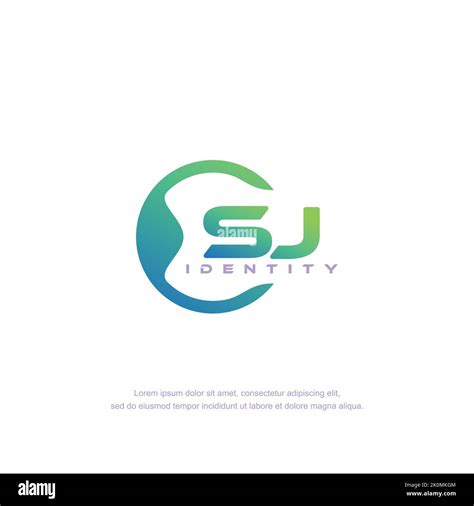 Sj Initial Letter Circular Line Logo Template Vector With Gradient Color Stock Vector Image