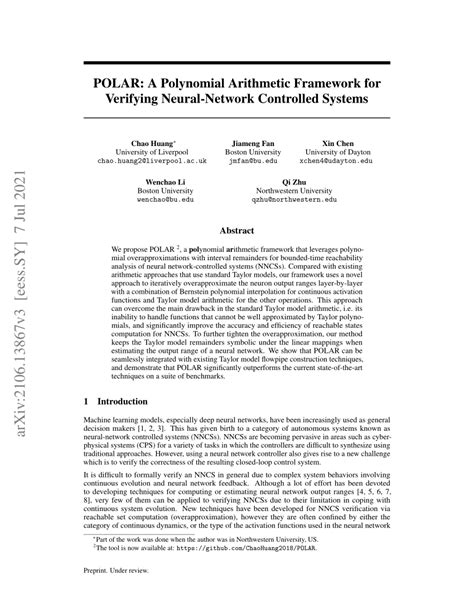 Pdf Polar A Polynomial Arithmetic Framework For Verifying Neural