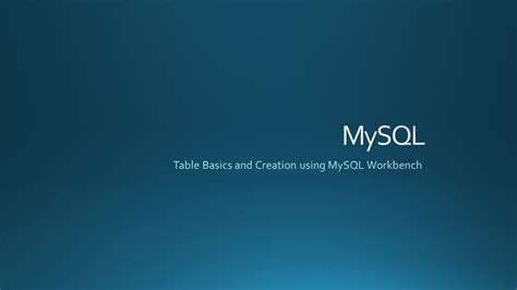 mysql workbench create a table and insert records youtube
