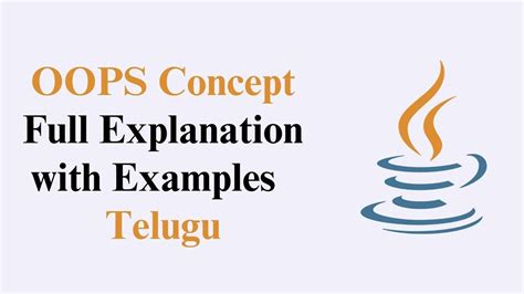 Oops In Java Explained In Telugu Youtube