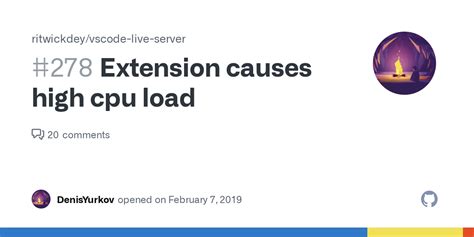 Extension Causes High Cpu Load · Issue 278 · Ritwickdeyvscode Live Server · Github