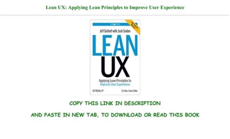 Lean UX Applying Lean Principles To Improve User Experience