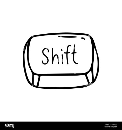 shift key button vector image black white hand drawing stock vector