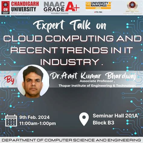 Cu Events Cse 3 On Linkedin Invitation To Expert Talk On Cloud Computing And It Trends Dear