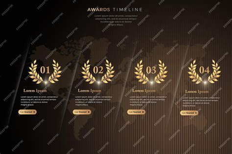 Premium Psd Awards Infographics With Golden Texture