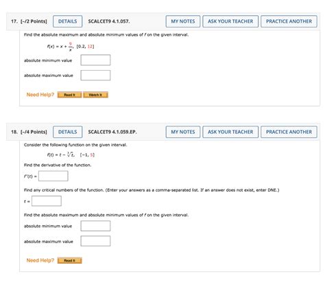 Solved Points DETAILS SCALCET MY NOTES Chegg