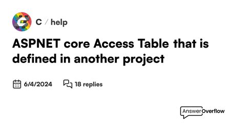 Aspnet Core Access Table That Is Defined In Another Project C