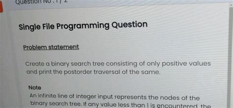 Single File Programming Question Problem StudyX