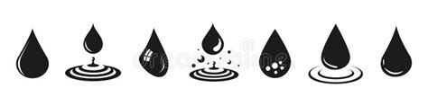 Realistic Water Drop Pure Clean Water Drops Water Rain Water Drop In Different Shapes White