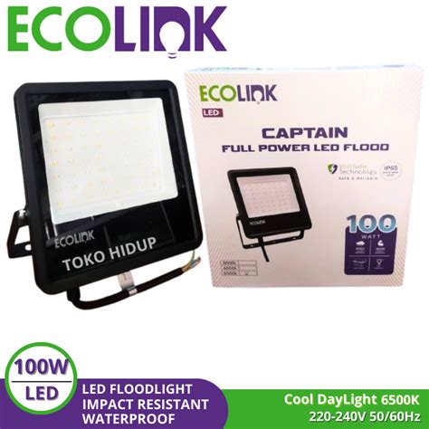 Putih Ecolink Led Flood Light Spotlight 100w White Cool Daylight Yellow Warm Warm White Shopee