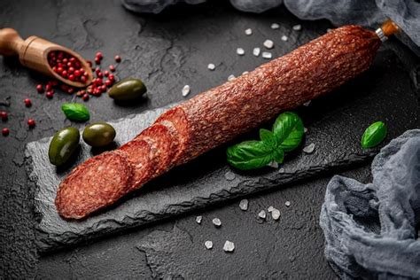 Premium Photo Salami Dried Organic Salami Sausage Or Spanish Chorizo