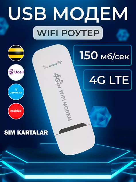 Usb модем с Sim картой и точкой доступа Wi Fi 4g Lte купить по низким
