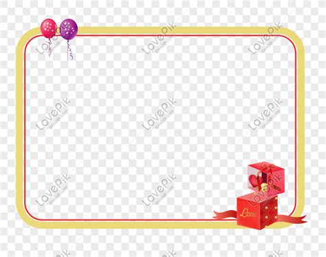 Hand Drawn Love T Border Hand Painted Balloon Border Romantic