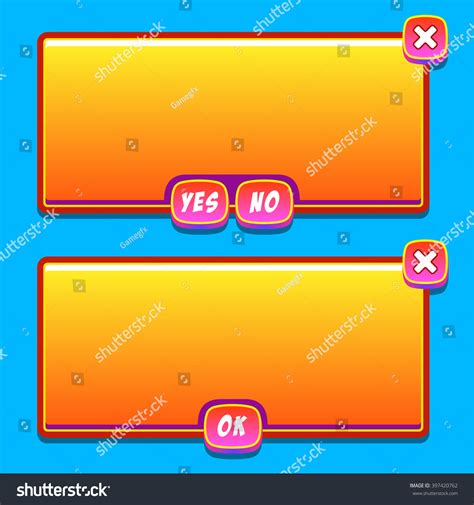 Orange Game Interface Panels Ui Buttons Stock Illustration 397420762 Shutterstock