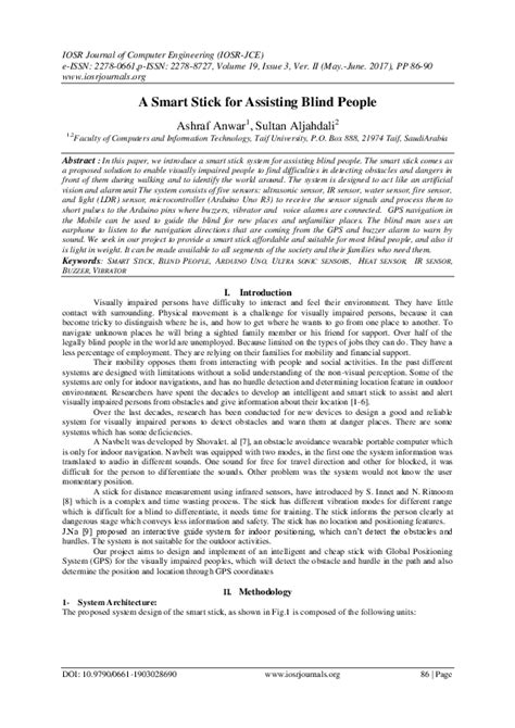 Pdf A Smart Stick For Assisting Blind People