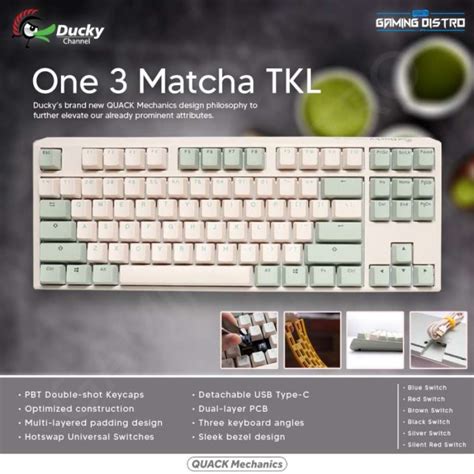 Promo Ducky One 3 Matcha TKL PBT Hotswappable Switch Mechanical Keyboard Diskon 23 Di Seller