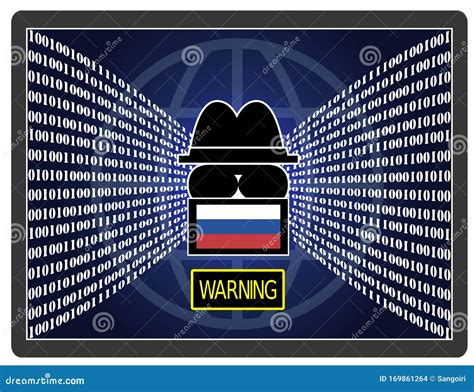Cyber Espionage Warning Stock Illustration Illustration Of Protect