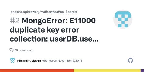 Mongoerror E11000 Duplicate Key Error Collection Ers Index