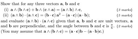 Solved Show That For Any Three Vectors A B And C I Chegg