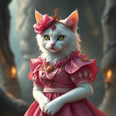 Princess White Cat With Pink Dress By Lucycatblack On Deviantart
